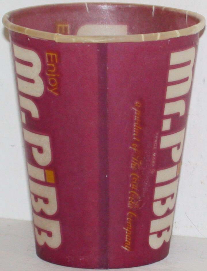 Vintage paper cup MR PIBB by Coca Cola 4oz size unused new old stock excellent++ | eBay