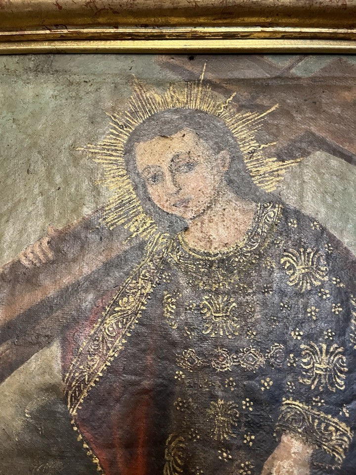 17thC Antique Cuzo School Icon St. Joseph & Jesus Spanish Colonial Oil ...