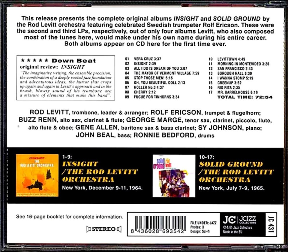 CD The Rod Levitt Orchestra - Insight + Solid Ground 8436028693542 | eBay