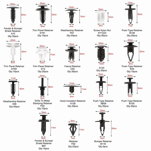 415pcs For Ford Transit Trim Clips Retainer Panel Bumper Fastener Rivet ...