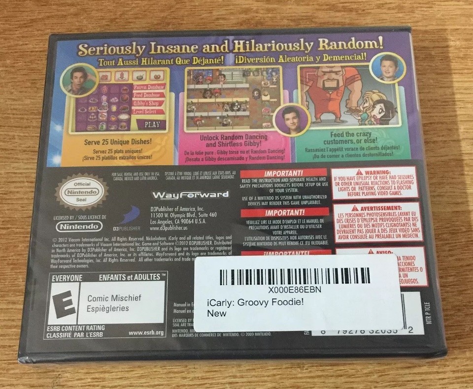 iCarly: Groovy Foodie - Nickelodeon Puzzle TV DS/Lite/DSi/XL/3DS NEW ...