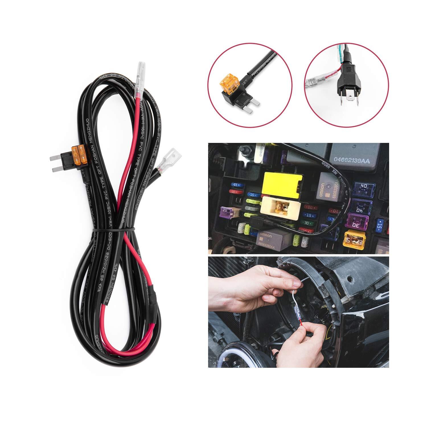 Daytime Running Light DRL Wiring Harness Kit Fit 7inch Halo Ring LED ...