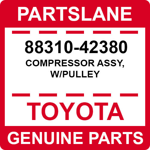 88310-42380 Toyota Compressor ASSY W/pulley 8831042380 Genuine OEM Part ...