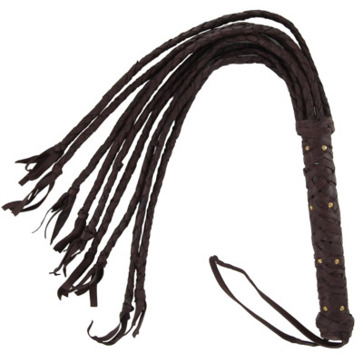Medieval Leather Cat of Judgement Flogger -Handmade Whip, 9 Thongs ...