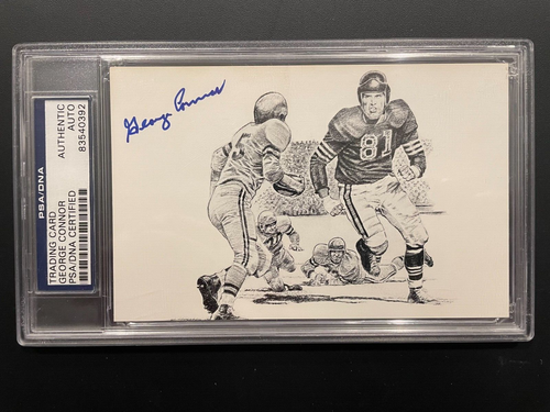 George Connor Signed Print Postcard Football Hall of Fame Bears PSA/DNA ...