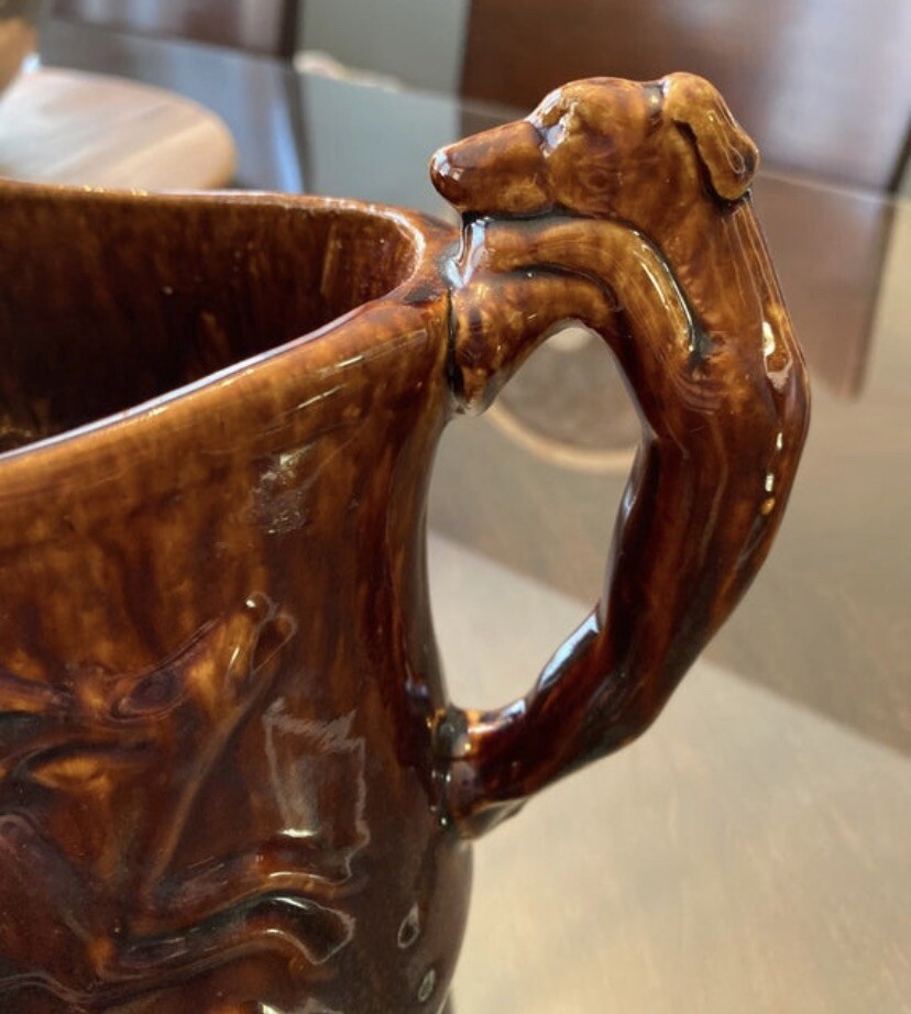 BENNINGTON-ROCKINGHAM OUTSTANDING VINTAGE DOG HANDLED PITCHER | eBay