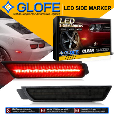 [SMOKE LENS] 2010-2015 Chevy Camaro Rear Fender RED LED Side Marker ...