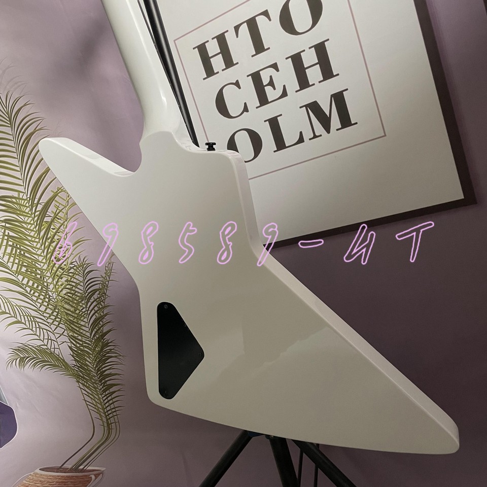 James Hetfield White Explorer Electric Guitar H-H Pickups Black Parts ...