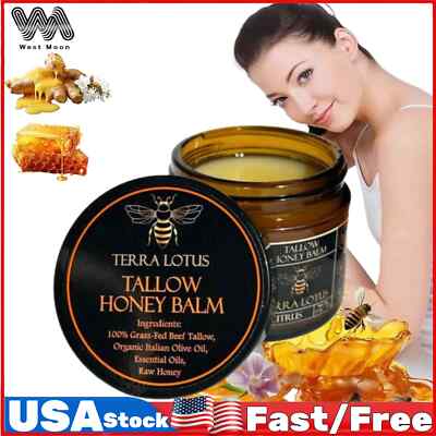 Terra Lotus Organic Beef Tallow Balm with Raw Honey Citrus Moisturizing ...