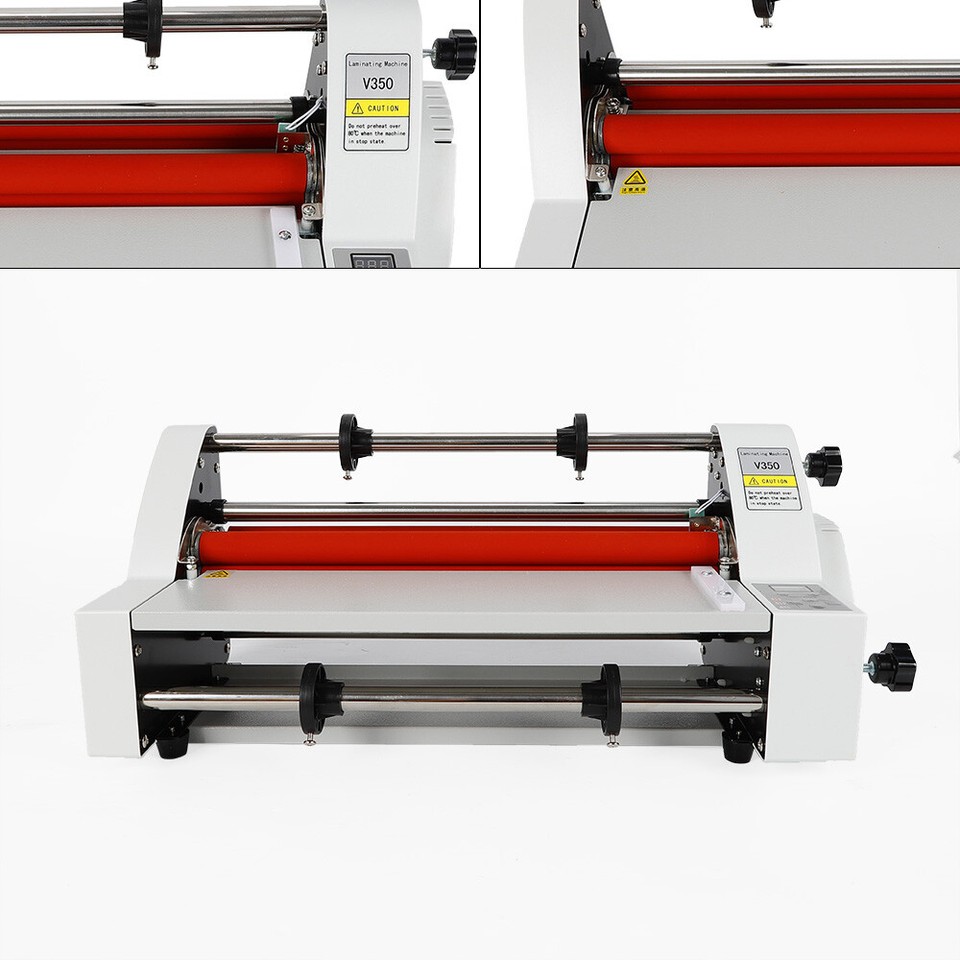 4 Roller V350 Hot Cold Roll Laminator Rolls Laminating Machine 110v