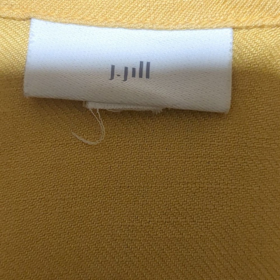 J Jill Linen Jacket 1X Blazer Butter Yellow Pockets Boxey no tag Or Tie ...