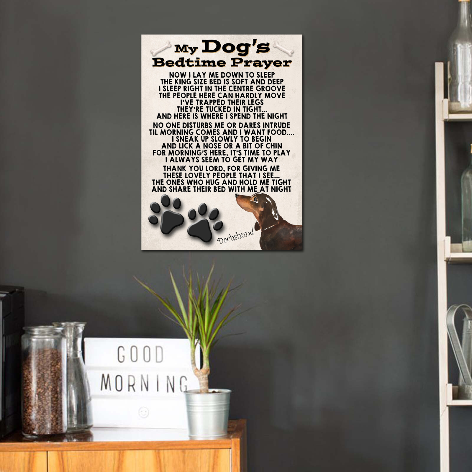 My Dogs Bedtime Prayer Metal Tin Sign Plaque Dachshund Dog Pet Sign ...