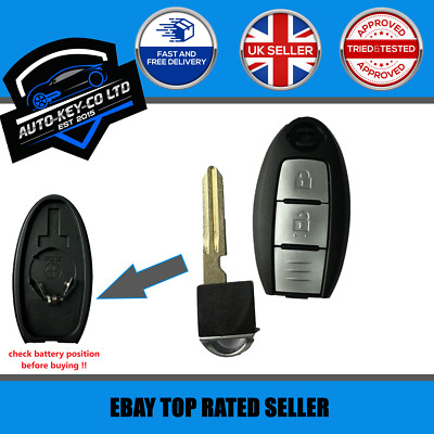 NISSAN 2 BUTTON REMOTE SMART KEY FOB CASE SHELL REPLACEMENT + NEW KEY ...