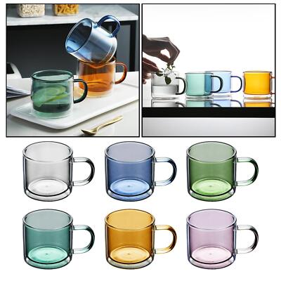 Heat Insulation Glass Cup Multi-Color Tea Cup Double-Layer for ...