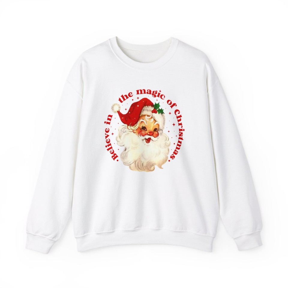 Retro Santa Sweatshirt, Vintage Santa Sweatshirt, Retro Christmas Santa ...