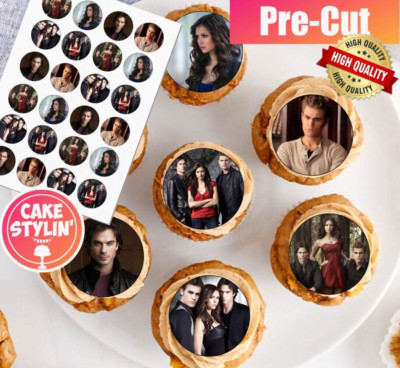 24 x VAMPIRE DIARIES Cupcake Toppers Edible Wafer Paper Cake - Pre-Cut ...