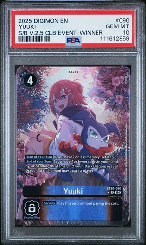Digimon TCG BT20-090 Special Booster 2.5 Yuuki event Winner PSA 10 | eBay