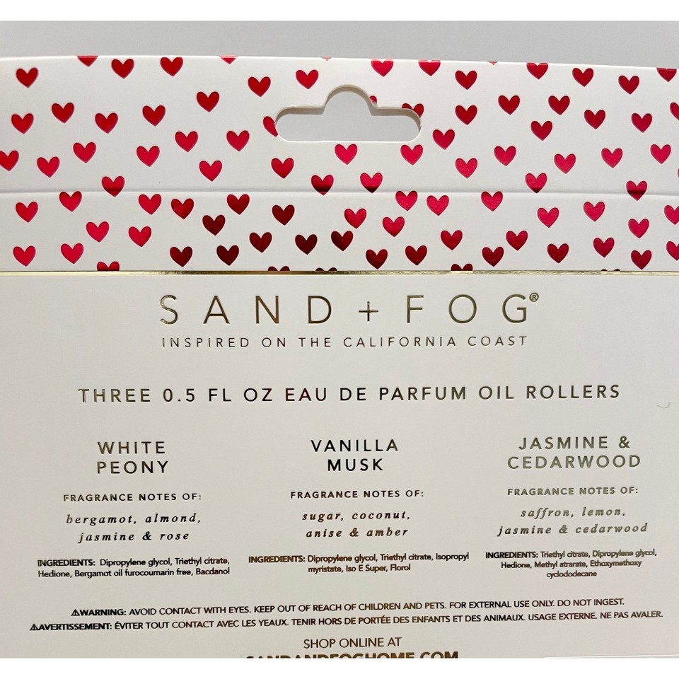 Sand+Fog Perfume Oil Discovery Set Roller Ball Jasmine Vanilla Musk ...