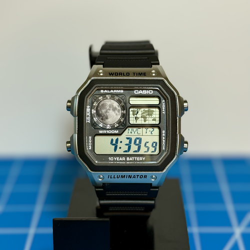 Casio Royale "Lunar Sky" Custom Casio Royale AE1200 LCD Digital World ...