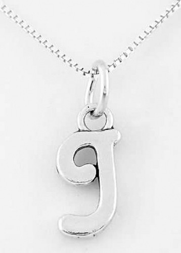 STERLING SILVER LETTER J CHARM WITH NECKLACE 16" | eBay