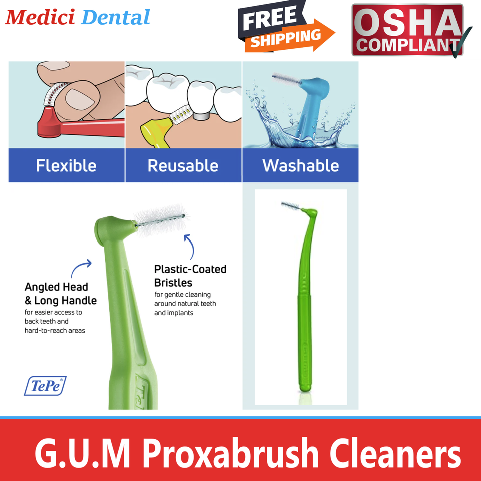 GUM Proxabrush Go-Betweens - Angled Interdental Brushes, Brush Braces ...