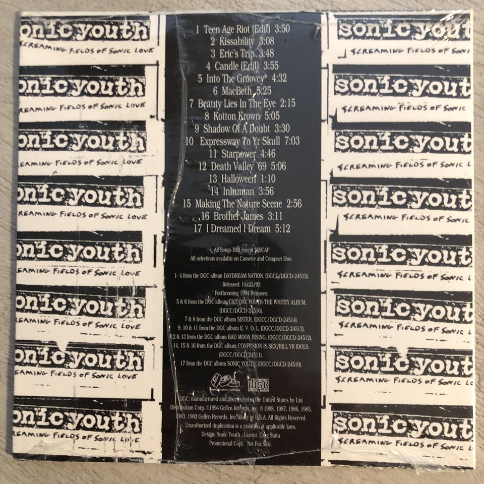 Sonic Youth Screaming Fields Of Sonic Love Promo CD 1994 SEALED DGC ...