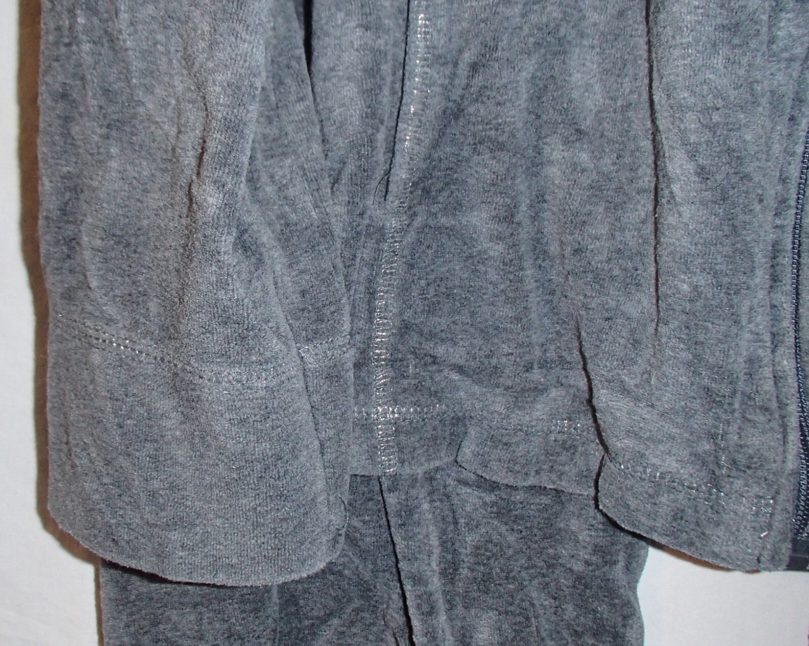White Stag Gray Velour Track Warmup Exercise Suit Jac… - Gem
