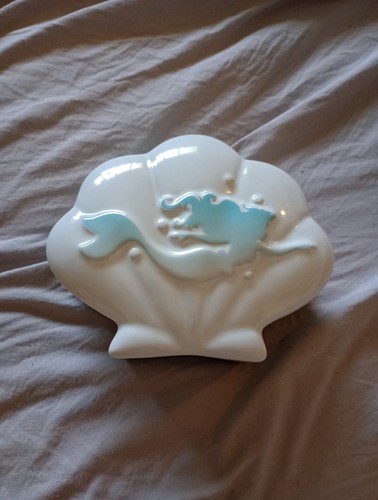 Disney Little Mermaid Ariel Shell Ceramic Trinket Box Fairy Tales And ...