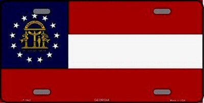 GEORGIA STATE FLAG METAL NOVELTY LICENSE PLATE TAG | eBay