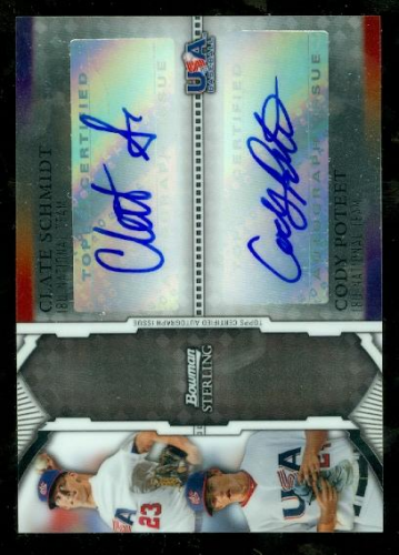 2011 Bowman Sterling Dual Autographs #SP Clate Schmidt/Cody Poteet/299 ...