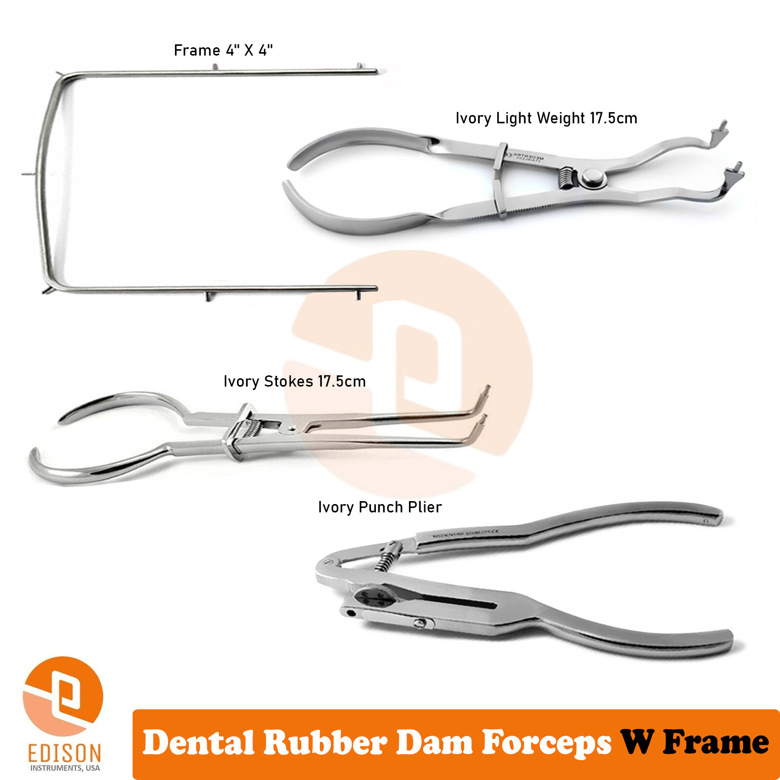Endodontic Rubber Dam Ivory Light Forceps Punch Forceps Dam Frame 4x4 ...