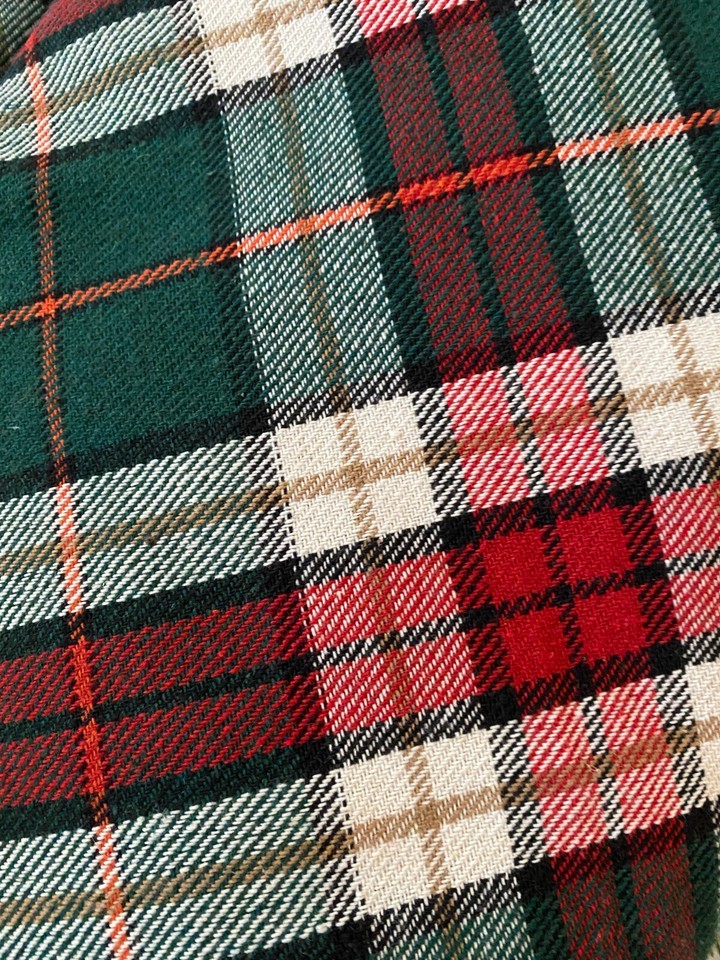 ASHLAND RED & GREEN TARTAN PLAID 48' TREE SKIRT FAUX FUR TRIM RED FELT ...