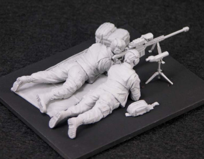 1/35 Resin Figure Model Kit Sniper Spotter Team Miniature Soldier ...