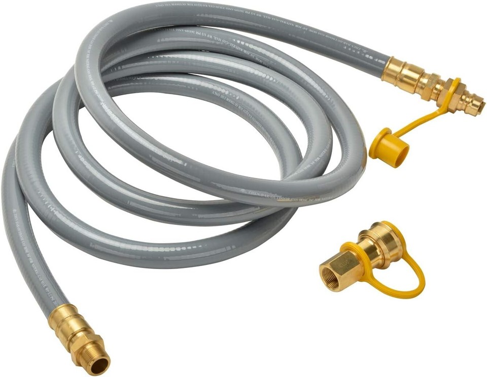 Laite- Natural Gas Grill Hose, 12Ft -1/2" Flexible Gas Line Quick ...