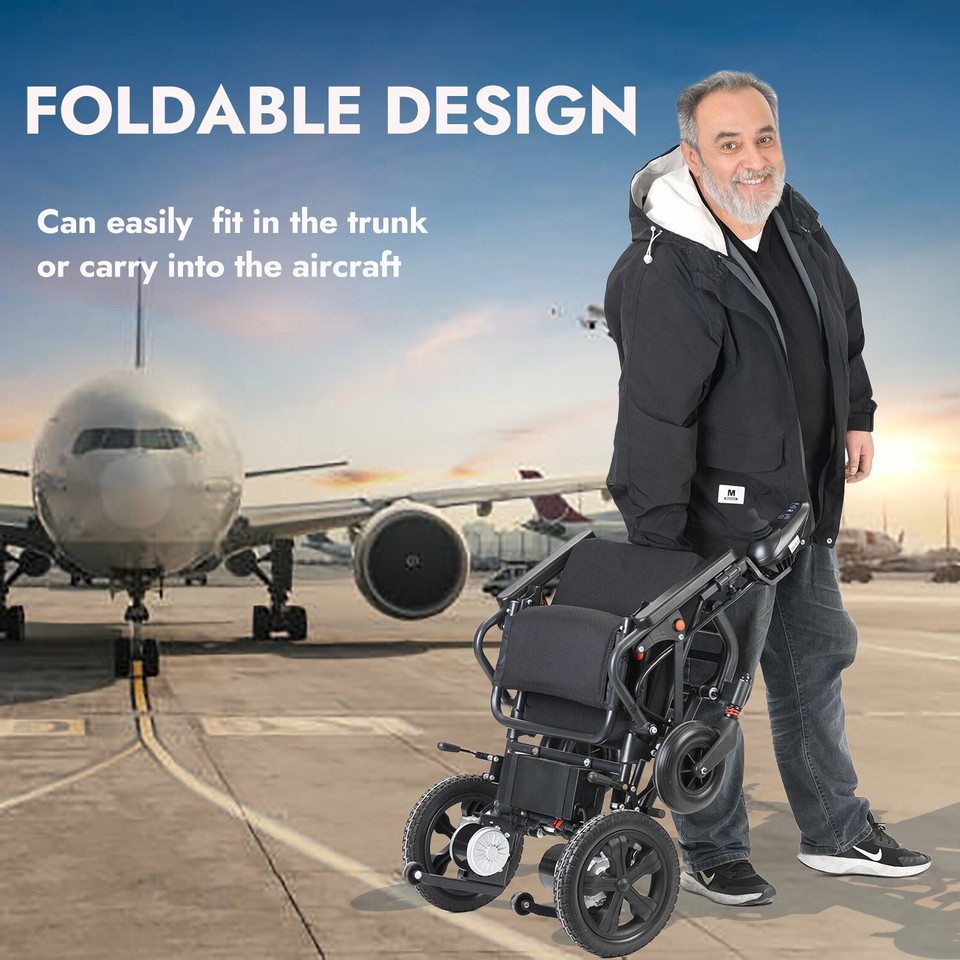 Fold and Travel Foldable Electric Wheelchair For Adults & Seniors | eBay