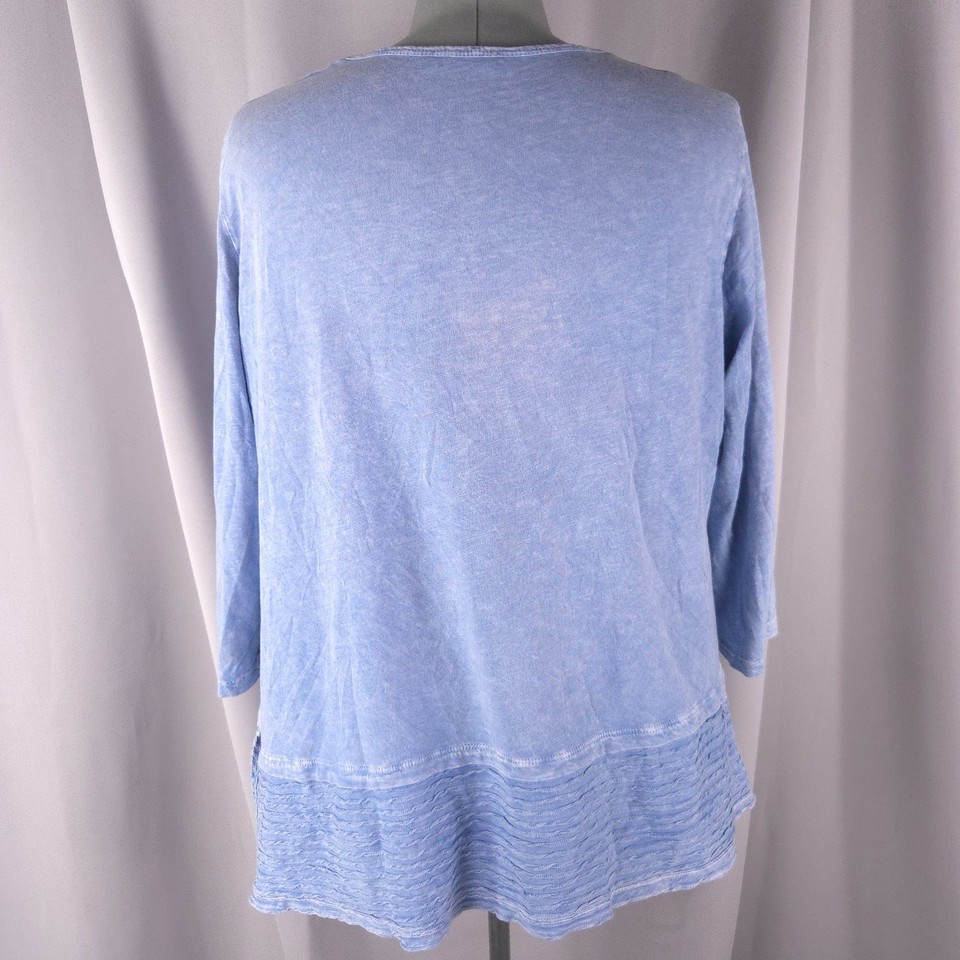 Jess & Jane Womens Plus 1X Blue Gray Nature Floral Lagenlook Lot of 2 ...