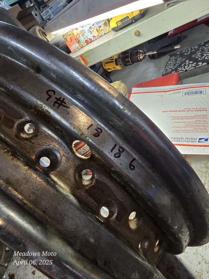 Dunlop 3.00 x 16 inch 40 Spoke Drop Center Rim Wheel Chopper Bobber ...