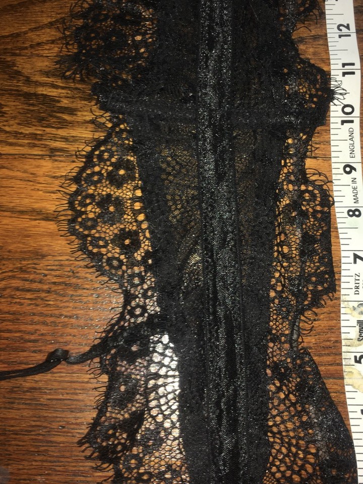 iCollection Hook Back Garter Belt BLACK EYELASH LACE Size 1/2X STYLE ...