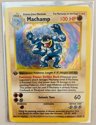 Rare Machamp 1st Edition Holographic Pokemon Card | eBay