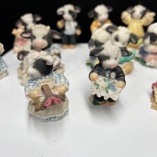 Lot of 13 Vintage Enesco Mary's Moo Moos Cow Figurines Holiday Wedding ...