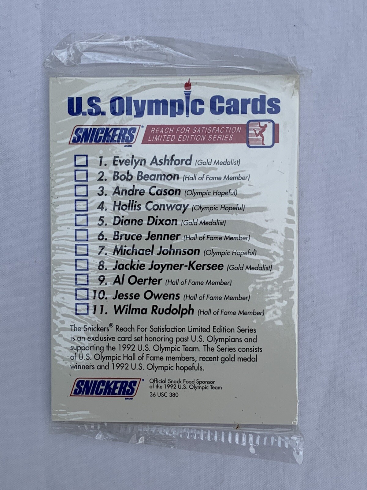1992 Snickers Olympic Card Set Unopened | eBay