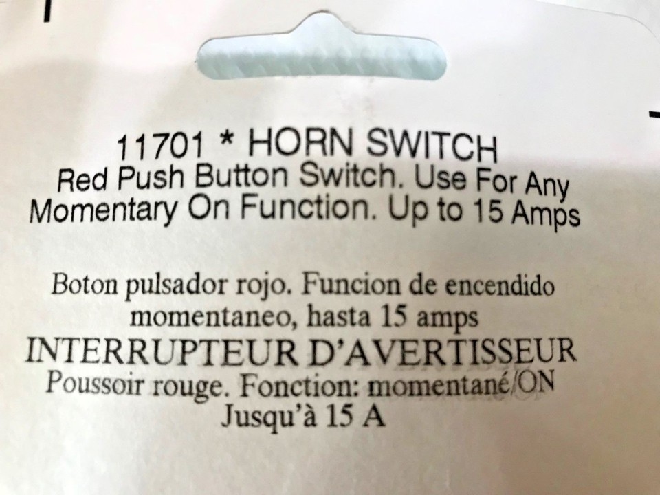 HORN BUTTON RED SWITCH SEACHOICE 11701 MOMENTARY MARINE BOAT RV 12V ...
