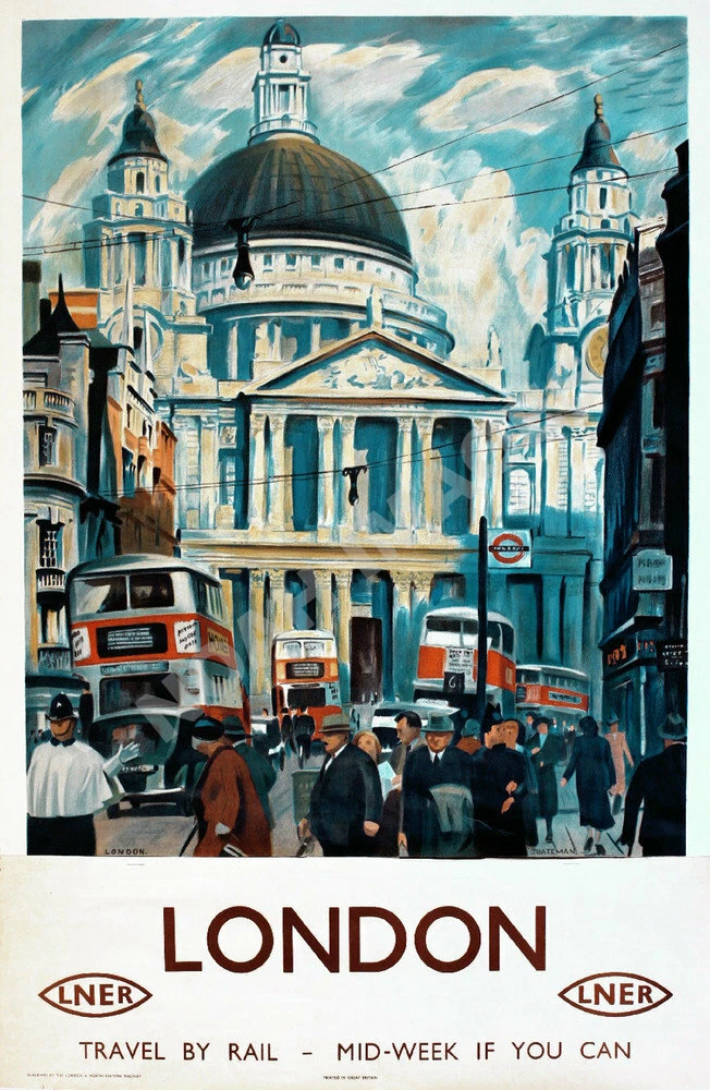 London Travel Poster Vintage