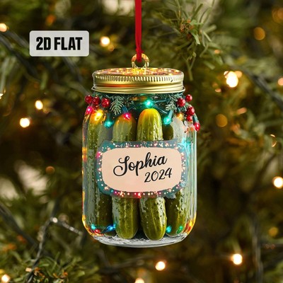 Personalized Pickle Jar 2D Flat Ornament Pickle Rearview Mirror Car ...