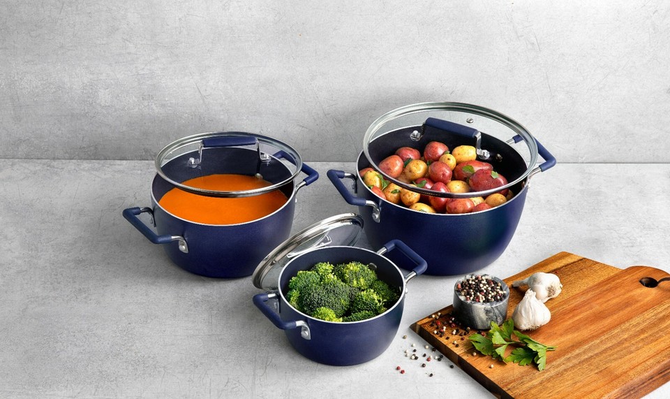 Granitestone 6 Piece Ultra Nonstick Space Saving Nesting Pots with ...