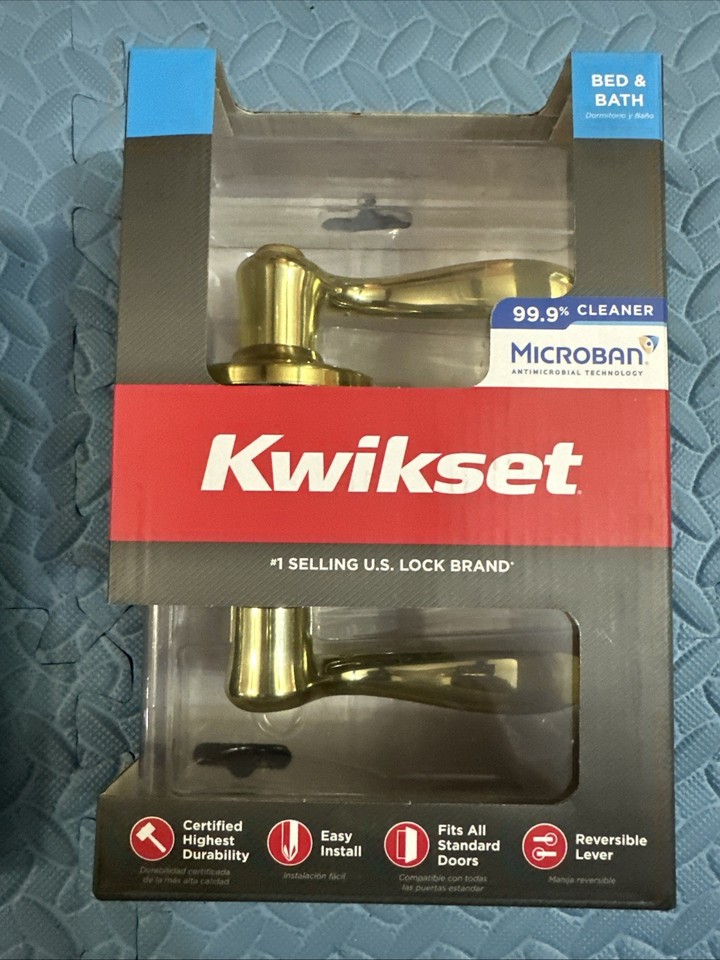 Kwikset Tustin Polished Brass Privacy Lockset ANSI/BHMA Grade 2, 1-3/4 ...