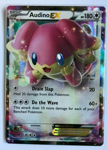 Audino EX ULTRA RARE 84/124 XY Fates Collide Pokemon card TCG NM HOLO ...