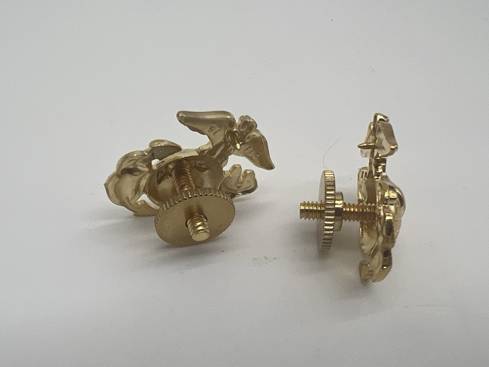 USMC Enlisted Dress Collar Device – 24k Gold Eagle Globe Anchor (EGA ...