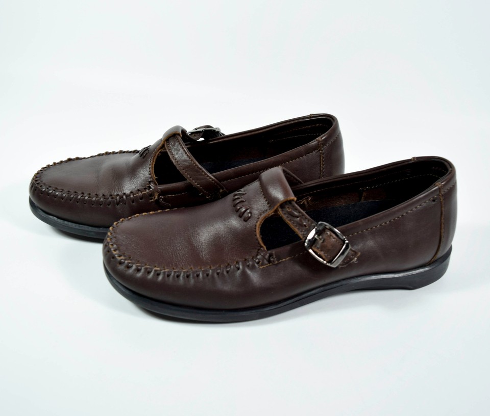 Dexter Refine T Strap Womens Loafers - Dark Brown - Size 7 1/2 M | eBay