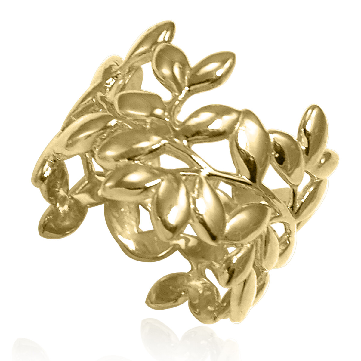 14k Solid Yellow Gold Leaf Ring #R2058 | eBay